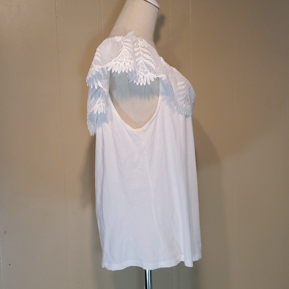 Target | Tops | And E A W Y White Lacey Cotton Shirt | Poshmark